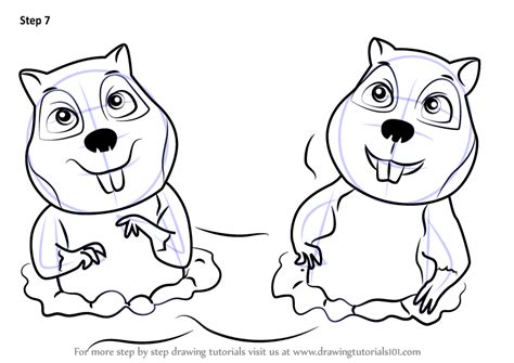 How To Draw Gophers From Paw Patrol Paw Patrol Step By Step