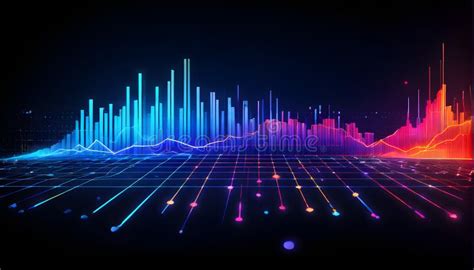 Dynamic Graph With Fluctuating Data Points In Vibrant Colors Stock