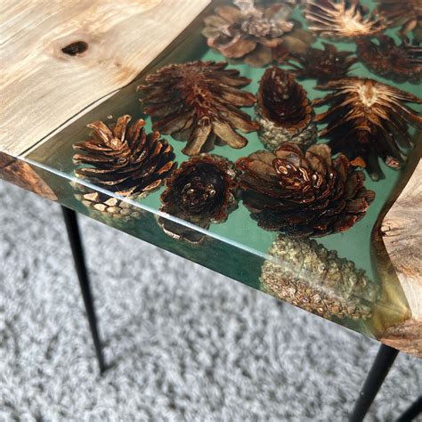 Epoxy Live End Table Side Epoxy Table Slice Wood Unique Mosaic