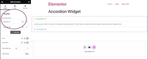 Accordion widget | Elementor