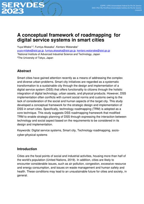 Pdf A Conceptual Framework Of Roadmapping For Digital Service Systems
