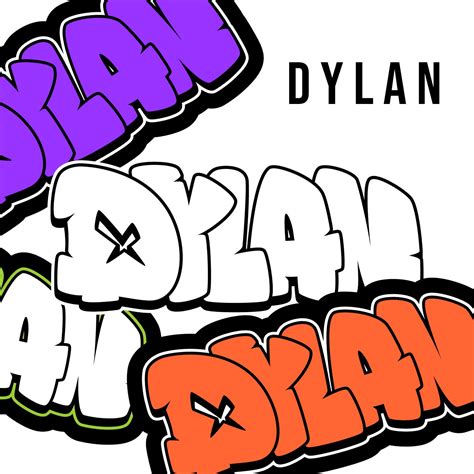Dylan Graffiti Name Street Art Urban Wall Tag Style Font Digital Png