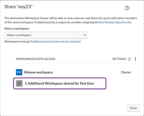 Share Queries Between Workspaces Support Center