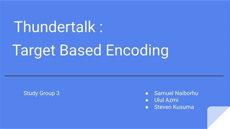 Thundertalk Target Based Encoding Youtube