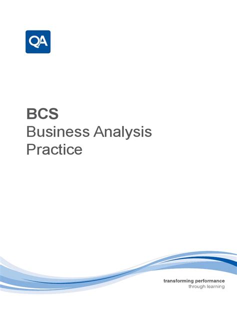Bcs Business Analysis Practice Pdf Business Analysis Strategic
