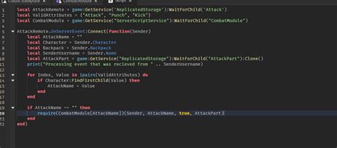 attack function isn t a valid member of a module scripting support
