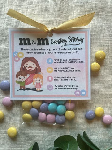 Easter Tag Mandm Easter Story Printable Instant Download Etsy