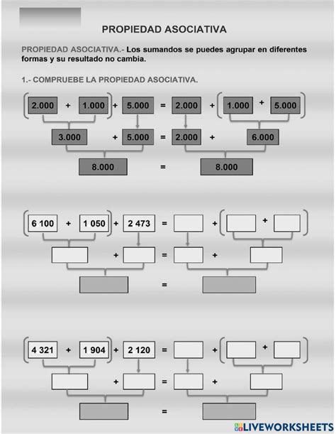 Propiedad Asociativa Online Pdf Activity Live Worksheets