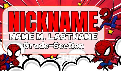 Spiderman Nametag Template Name Tag Design Printable Tags Template