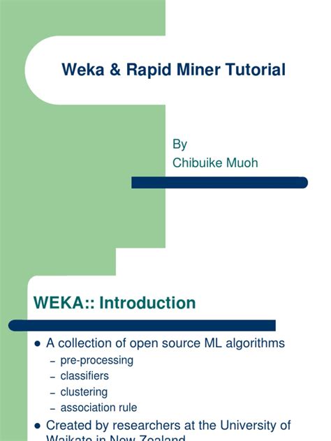 Weka Tutorial Download Free Pdf Data Mining Statistical