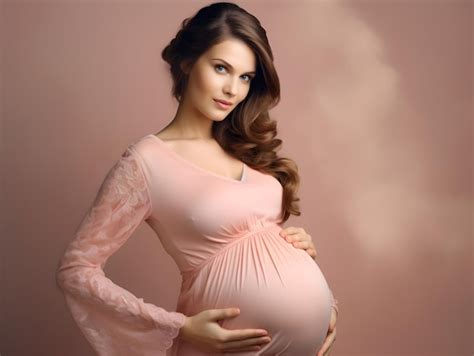 Premium Ai Image Pregnancy Background Closeup Of Pretty Young