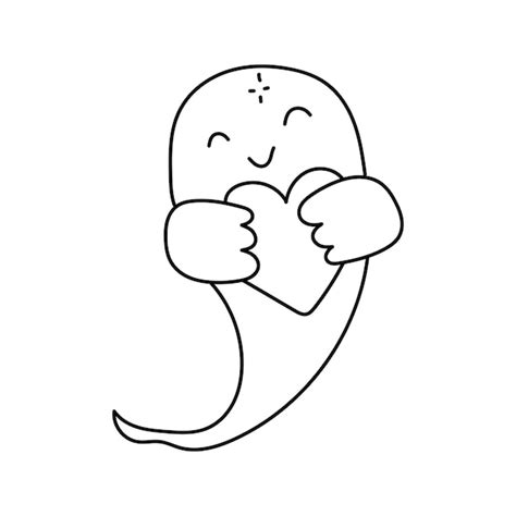 Premium Vector Cute Ghost Doodle Vector Isolated On White Background