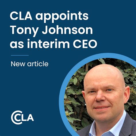 Were Pleased To Share The Appointment Of Tony Johnson As Interim Ceo