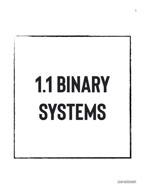11 Binary Systems Pdf Random Access Memory Bit