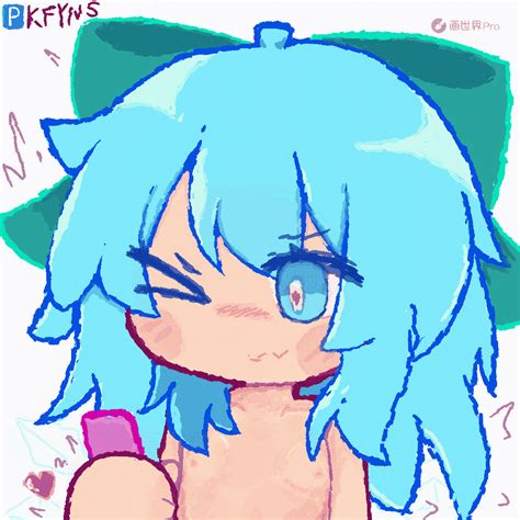 Kfyns Cirno Touhou Animated Animated  1girl Artist Name Blue Eyes Blue Hair Bow