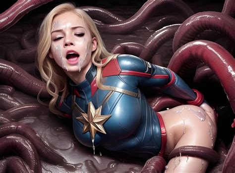 Rule 34 1girls Ai Generated Blonde Hair Captain Marvel Cum Fellatio