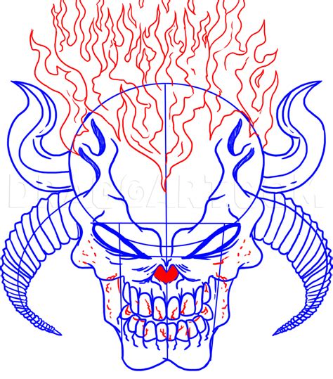 How To Draw Demon Skulls Drawing Step By Step By Dawn Dragoart