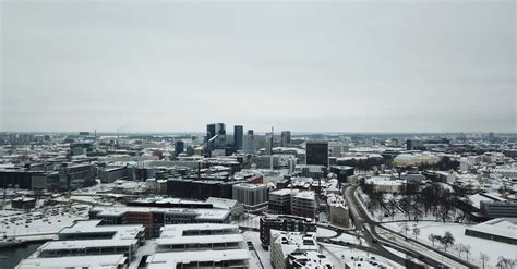 A Drone Footage Showing Landscape And Shipyard Of Tallinn Estonia