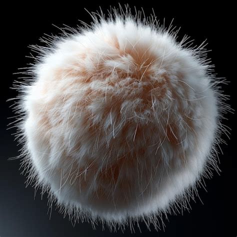 Premium Photo Detailed Closeup Of Fluffy Fur Ball Against Black