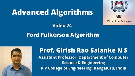 24 Ford Fulkerson Algorithm To Find Max Flow In A Flow Network Youtube