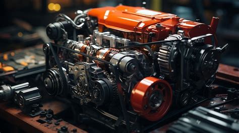premium photo close up of engine on table