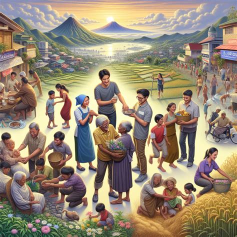 Heartwarming Bayanihan Cartoon Filipinoes United In Community Spirit
