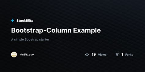 bootstrap column example stackblitz