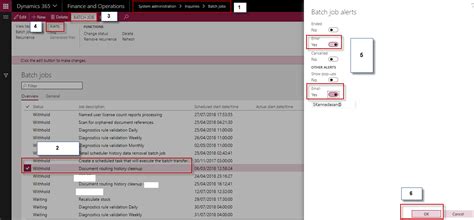 create a batch job in d365 ax and create new batch job alert