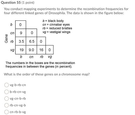 Solved Question 55 1 Point You Conduct Mapping Experiments To
