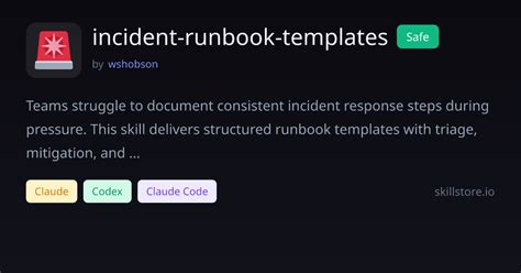 Incident Runbook Templates إنشاء أدلة تشغيل الحوادث بسرعة Skillstore