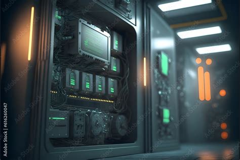 Network Sever Room Realistic Highly Detailed Rendered Octane Maxon