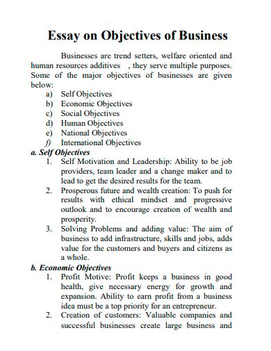 18 Business Objectives Examples To Download