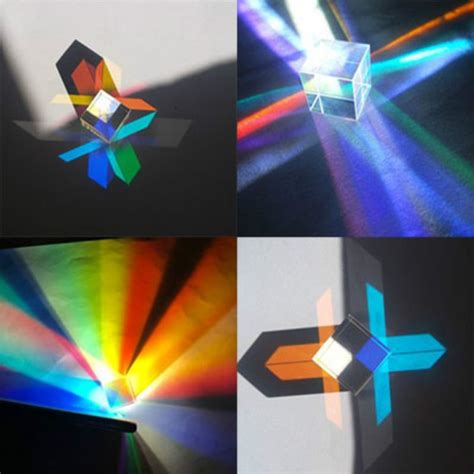 Glass Prism Six Sided Bright Light X Cube Prism Stained Glass Beam