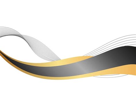 Diseño De Fondo Blanco Abstracto Con Ondas Y Líneas Doradas Y Plateadas