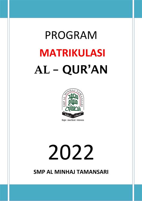 program matrikulasi quran 2022 2023 final smpalminhaj kaca 1 pdf online pubhtml5