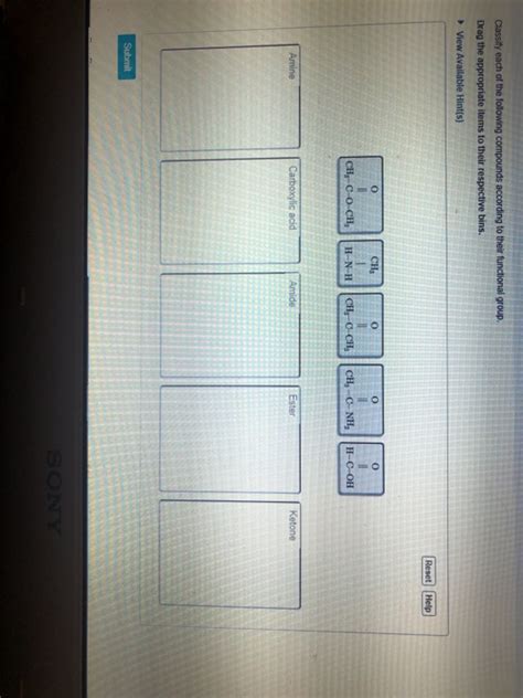 Solved Classify Each Of The Following Compounds According To