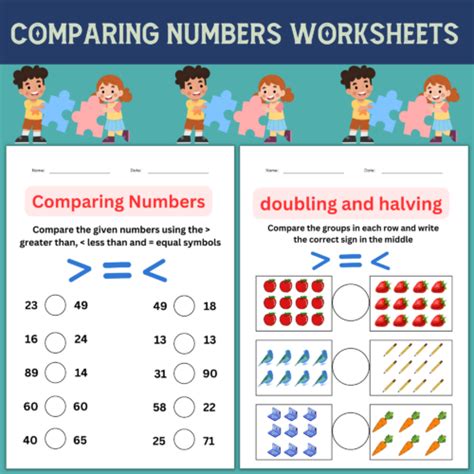 Kindergarten Comparing Numbers Worksheets For Grade 1 2 3 Made By Teachers