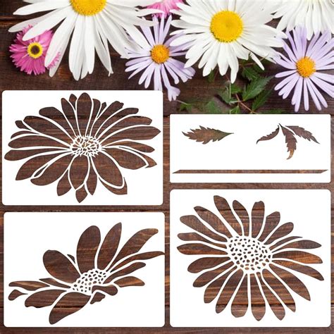 Daisy Flower Stencils Dm Quilting Daisy Template Sew Steady