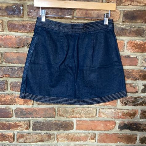 Abercrombie And Fitch Abercrombie And Fitch Dark Blue Denim Zip Up Mini