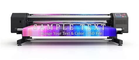 Large Format Printer Printing Colorful Fabric Premium Ai Generated Psd