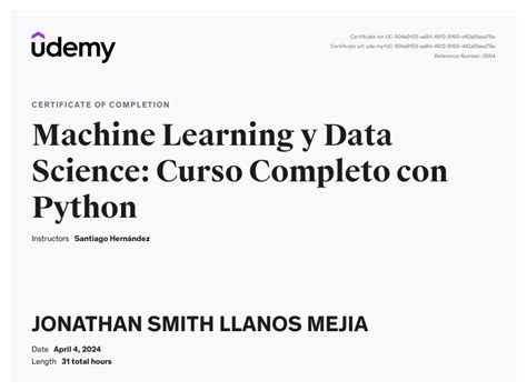 Obtuve Un Nuevo Certificado Machine Learning Y Data Science Curso