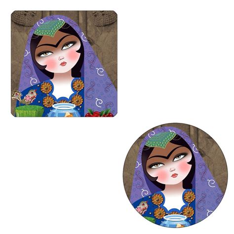 قیمت و خرید مگنت طرح بانوی شرقی و سبزه کد M1 به همراه زیر لیوانی