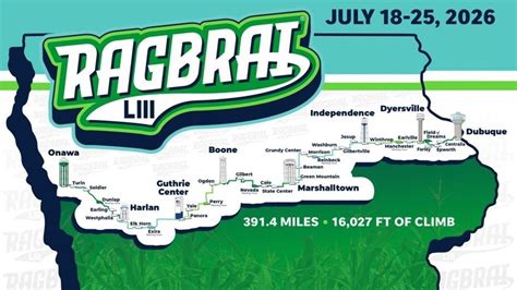 Full Ragbrai Route Announced From Onawa To Dubuque