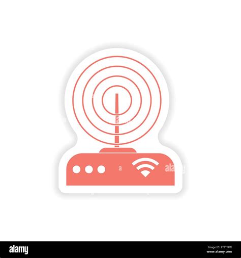 Paper Sticker On White Background Wi Fi Router Vector Image Stock Vector Image Art Alamy