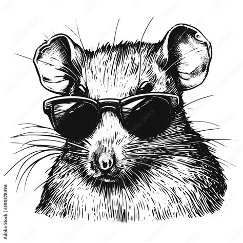 Cool Rat Wearing Glasses Illustration Stock Vector Adobe Stock