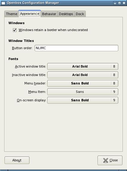 Obconf Openbox