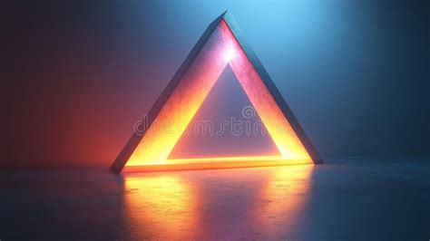 Illuminated Triangle Structure In A Mystical Setting Stock Illustration