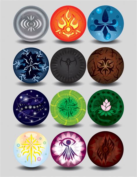 Elemental Orbs By Lucienvox On Deviantart Element Symbols Magic