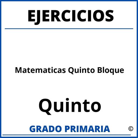 Ejercicios De Promedio Para Quinto Grado
