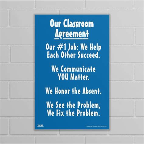 Our Classroom Agreement Poster Top 20 Training